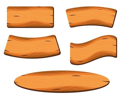 Vetor Definido Em Estilo Simples Composto Por Placas De Madeira E Placas De Madeira Para