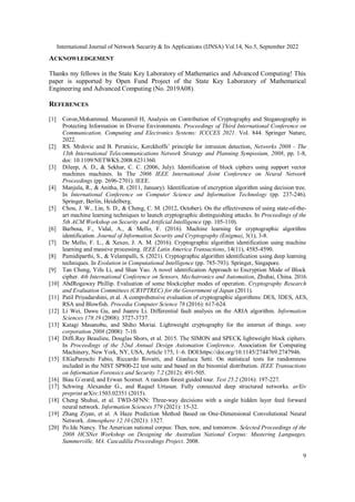 ENCRYPTION MODES IDENTIFICATION OF BLOCK CIPHERS BASED ON MACHINE LEARNING PDF
