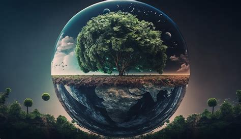Premium Ai Image A Tree In A Sphere With The Word Tree On It