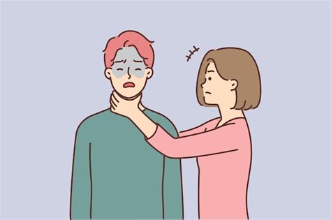 Premium Vector Aggressive Woman Choking Man