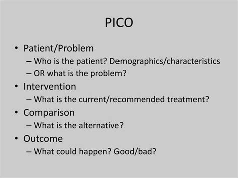 Finding Health Information With Pico Ppt