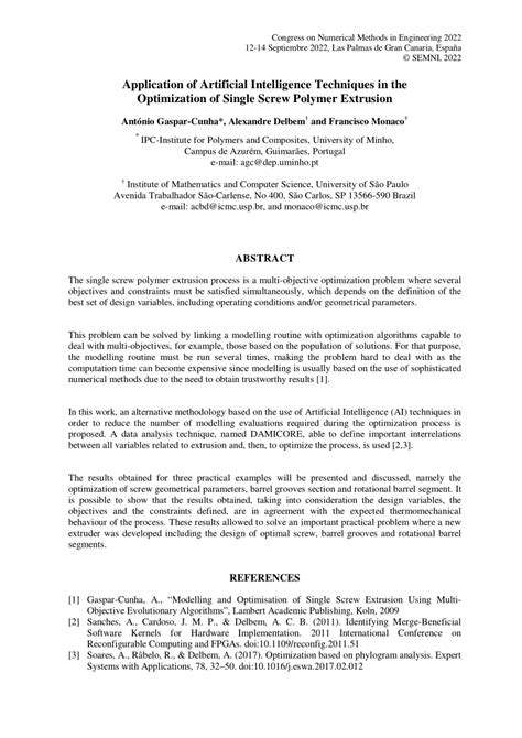 Pdf Modelling And Optimisation Of Single Screw Extrusion Using Multi Objective Evolutionary