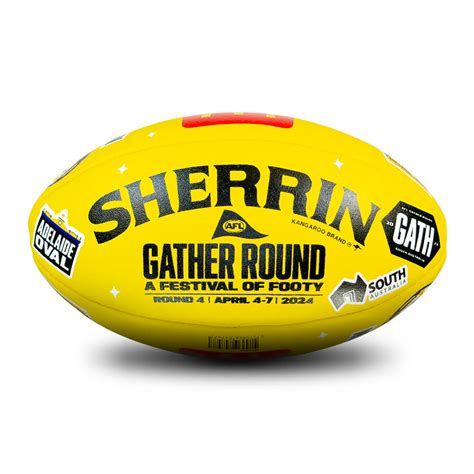 Sherrin 2024 Afl Gather Round Leather Replica Game Football Size 5
