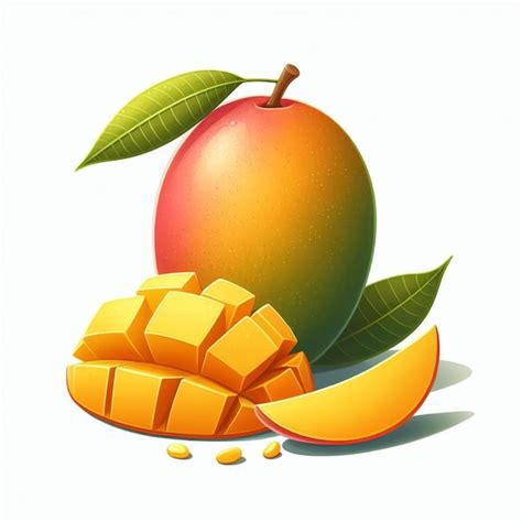 Манго векторная мультфильмная иллюстрация Премиум Ai сгенерированный