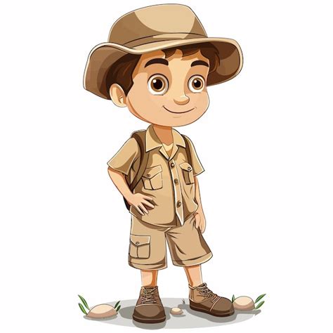 Um Desenho Animado De Um Menino Com Um Chapéu E Um Chapéu Vetor