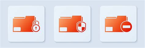 문서 폴더 보호 폴더 및 잠금 및 문서 폴더를 빼기로 설정합니다 흰색 사각형 버튼입니다 벡터 0명에 대한 스톡 벡터 아트 및