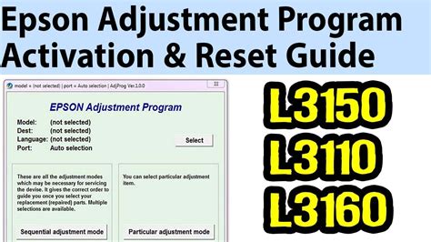 Epson Adjustment Program Activation And Reset Tutorial For Epson