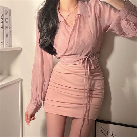 오프윤 [ Set 원조 강추 모델소장 ] 드랑 옆셔링 스판 가슴패드 캡내장 언발 사선 원숄더 끈 미니원피스 린넨 크롭
