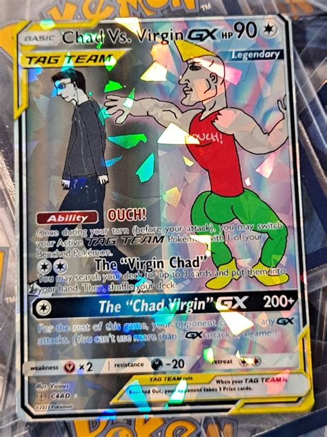 Chad Vs Virgin Pokemon Card Etsy