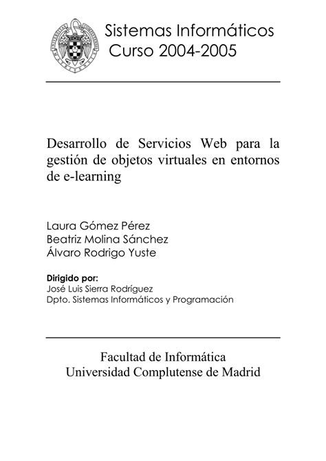 Pdf Desarrollo De Servicios Web Para La Gestión De Objetos Virtuales