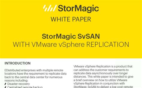 Stormagic Svsan With Vmware Vsphere Replication Stormagic