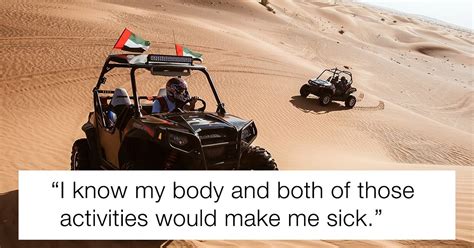 Husband Annoyed Wife Wont Try Activities Because Of Motion Sickness Sulks All Day