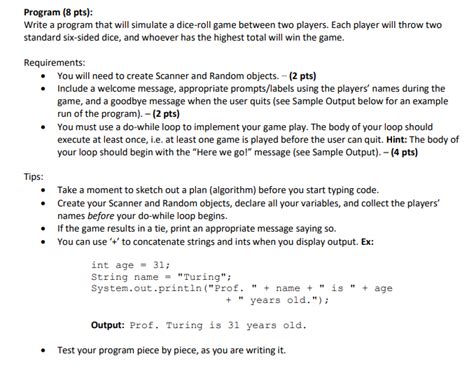 Solved Program 8 Pts Write A Program That Will Simulate A