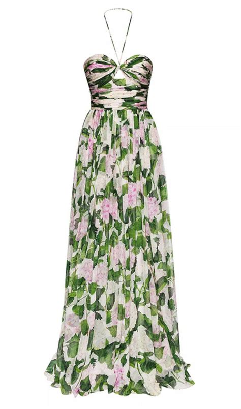 Floral Halterneck Maxi Dress In Green Sis Label New Look Dresses