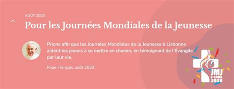 Pour les Journées Mondiales de la Jeunesse Paroisse Sainte Marie du Pays de Verneuil