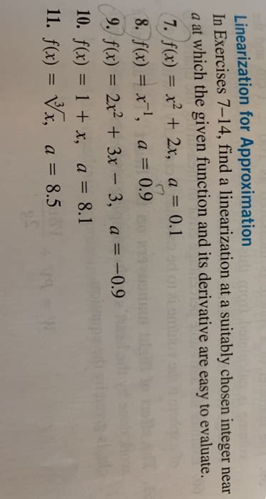 solved linearization for approximation in exercises 7 14