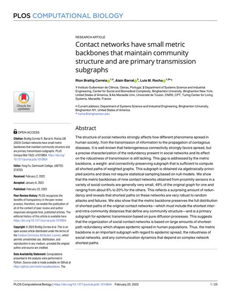 pdf contact networks have small metric backbones that maintain