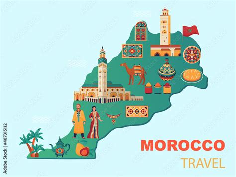 Morocco Map Illustration Stock Vector Adobe Stock