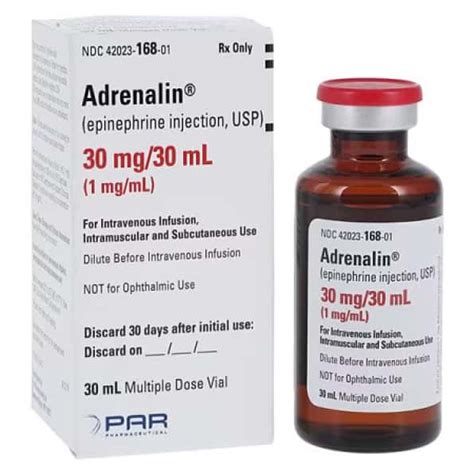 Alpha And Beta Adrenergic Agonist Epinephrine 1 Mg ML 1 1000