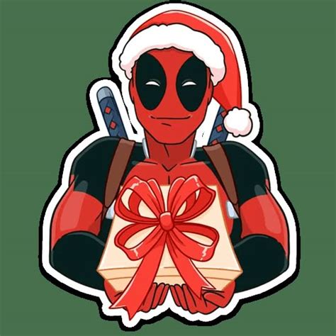 Набор стикеров для Telegram Дэдпул и Новый год Easy Christmas