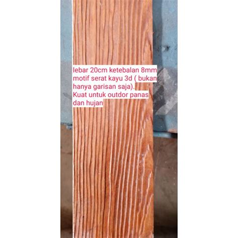 Jual Papan Grc Motif Serat Kayu Per 1 5meter X 20 X 8mm Shopee Indonesia