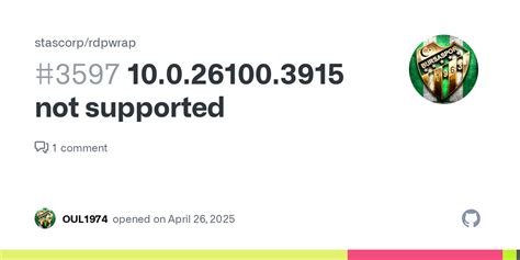 100261003915 Not Supported · Issue 3597 · Stascorprdpwrap · Github