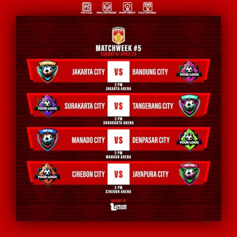 Premium Psd Football Match Schedule Design Template