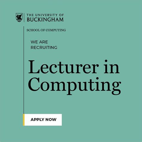 School Of Computing University Of Buckingham On Linkedin Uniofbuckingham Recruiting Hiring