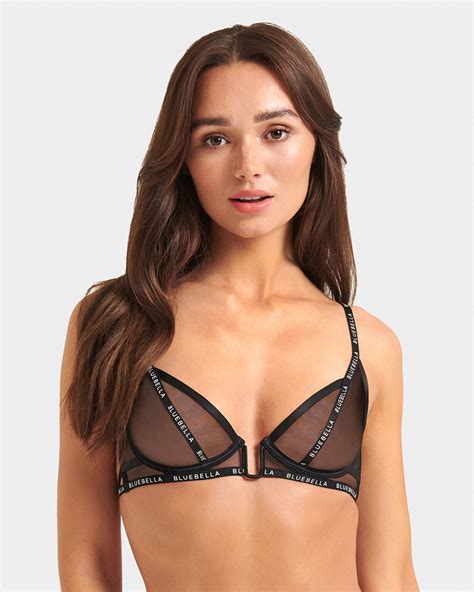 Sadie Sheer Mesh Bra Black Bluebella