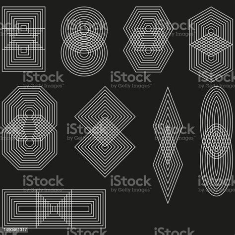 모양 선 볼륨 스케치 도면 기하학적 모양 벡터 그림입니다 검은색에 대한 스톡 벡터 아트 및 기타 이미지 검은색 음파 3차원 형태 Istock