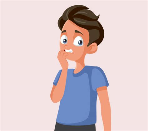 40 Nervous Nail Biting Stock Illustrations Royalty Free Vector