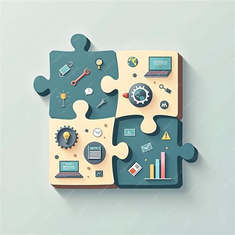 Rectangular Puzzle Outline Vector Puzzle Pieces Interlocking Puzzle