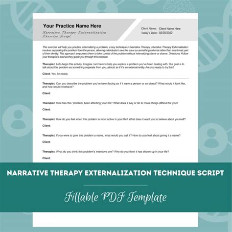 Narrative Therapy Externalization Technique Script Worksheet Fillable Pdf