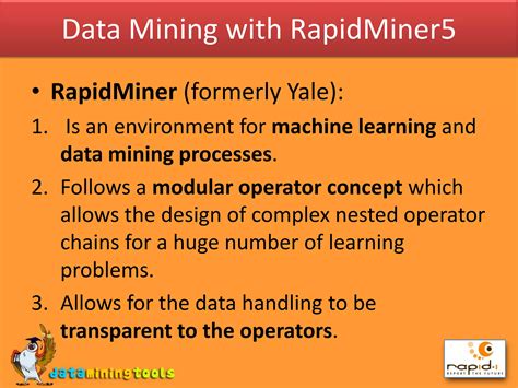 RapidMiner Introduction To Rapid Miner PPT