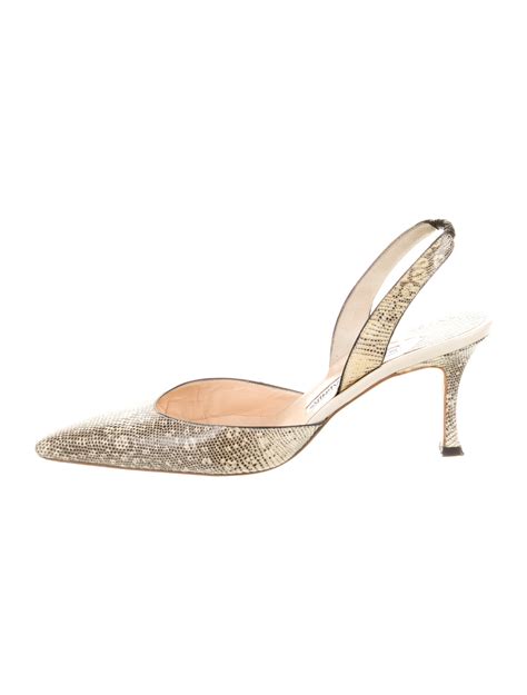 Manolo Blahnik Slingback Pointed Toe Pumps Neutrals Pumps Shoes