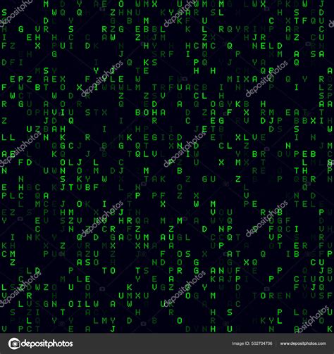 Abstract Digital Background Green Sparse Alphabet Letters Background