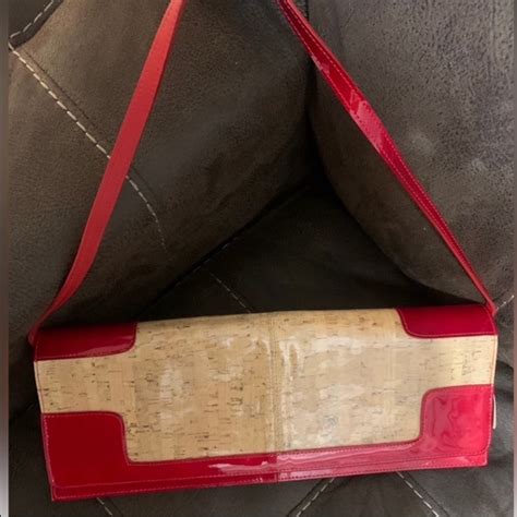 Stuart Weitzman Bags Nwt Vintage 5s 60s Vibe Stuart Witzman Glossy Red Leather Shoulder Bag