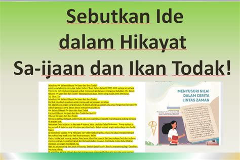 Sebutkan Ide Dalam Hikayat Sa Ijaan Dan Ikan Todak