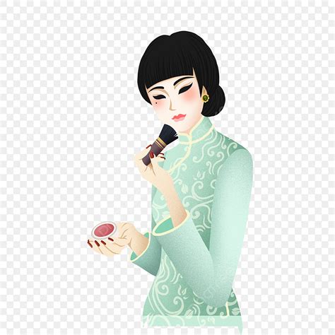 手繪卡通化妝女孩元素 手拉的 動畫片 化妝師素材圖案，psd和png圖片免費下載