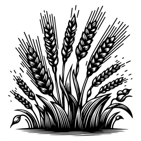Premium Vector Wheat Black Outline Vector Illustration Doodle