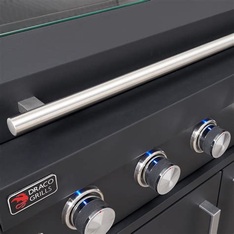 Draco Grills Fusion Black 6 Burner Gas Barbecue With Cabinet Garden