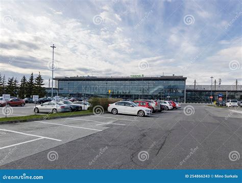 Teminal B Building Of Katowice Pyrzowice Airport And Parking Lot In