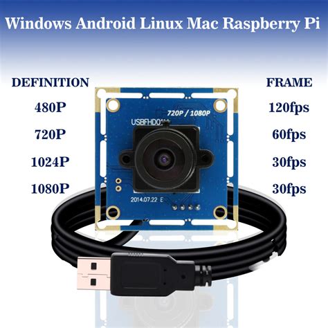 1080p Full Hd USB Camera Module 2 Megapixel Free Driver High Speed CMOS
