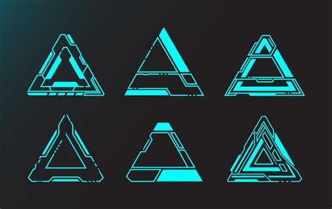 Detailed Triangle Futuristic Interface Elements 831182 Vector Art At
