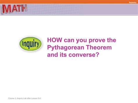 8 Inquiry Lab Proofs About The Pythagorean Theorem Ppt