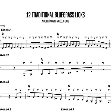 12 Traditional Bluegrass Licks Mike Riedman Advanced Lessons With