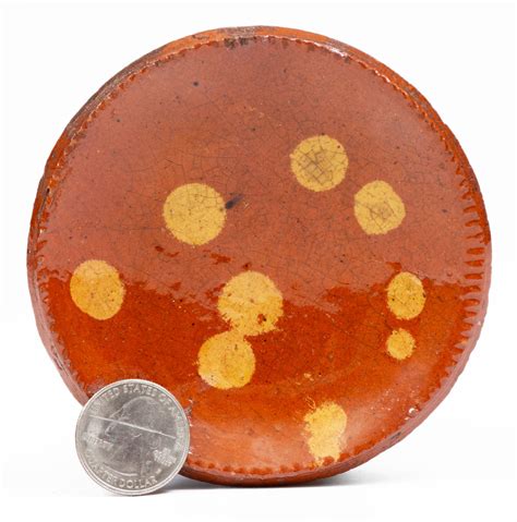 Slip Decorated Pennsylvania Redware Tart Plate 19th Century Lot 191