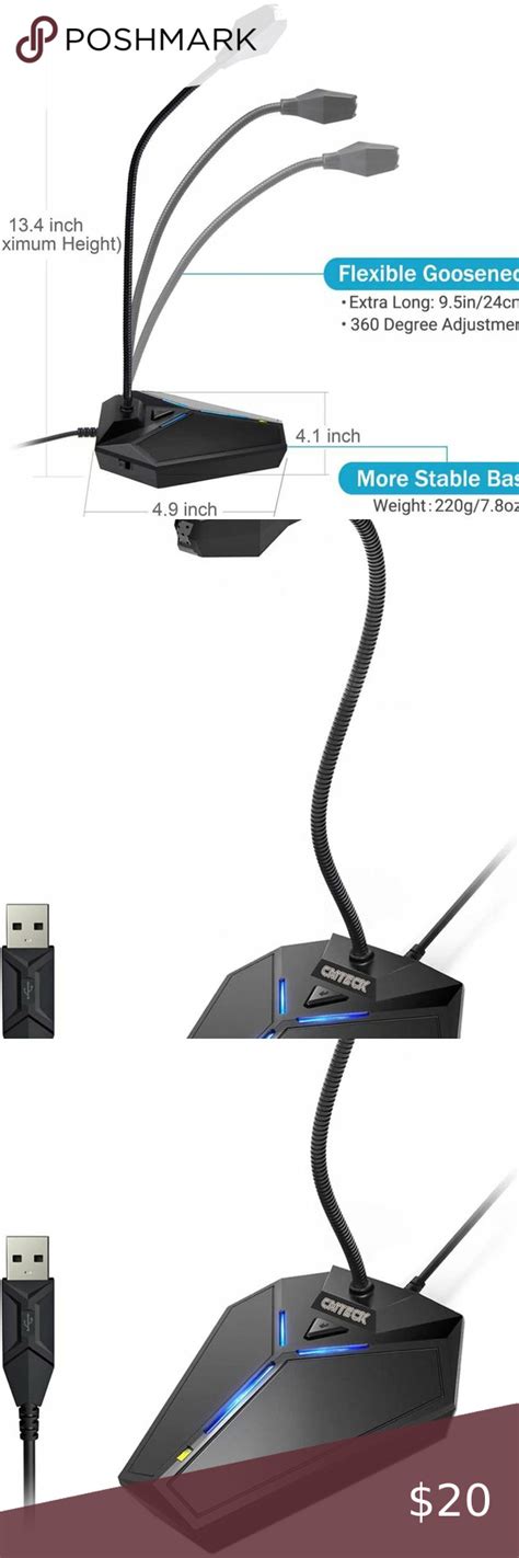 Usb Computer Microphone Plug Andplay Desktop Omnidirectional Condenser Pc