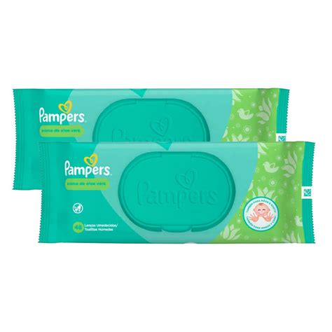 Lenços Umedecidos Pampers Aroma De Aloe Vera 48 Unidades Kit Com Duas