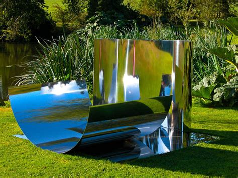Large Mirror Stainless Steel Sculpture Allison Armour Modern Sculptures